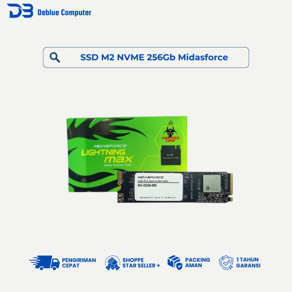 Jual SSD M.2 NVME 256GB MIDASFORCE M2 NVME 256GB MIDAS PCIe Gen3 x4 SSD ...