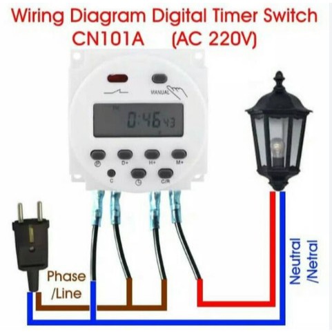 Jual TIMER TIME DELAY RELAY SWITCH DIGITAL CN101A Weekly Programmable 220V AC 12V DC | Shopee ...
