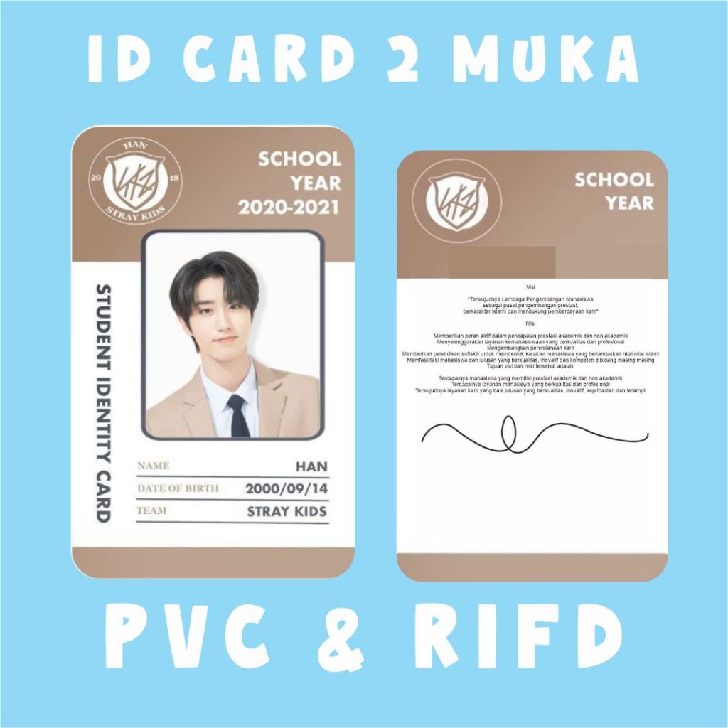 Jual CETAK ID CARD CUSTOM | BAHAN PVC & RIFD | 2 MUKA | BERKUALITAS ...