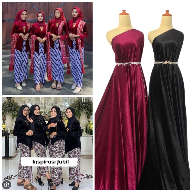 Jual Bahan Kain Bludru meteran premium lembut stretc tebal mewah Elegant / bahan suede beludru ...