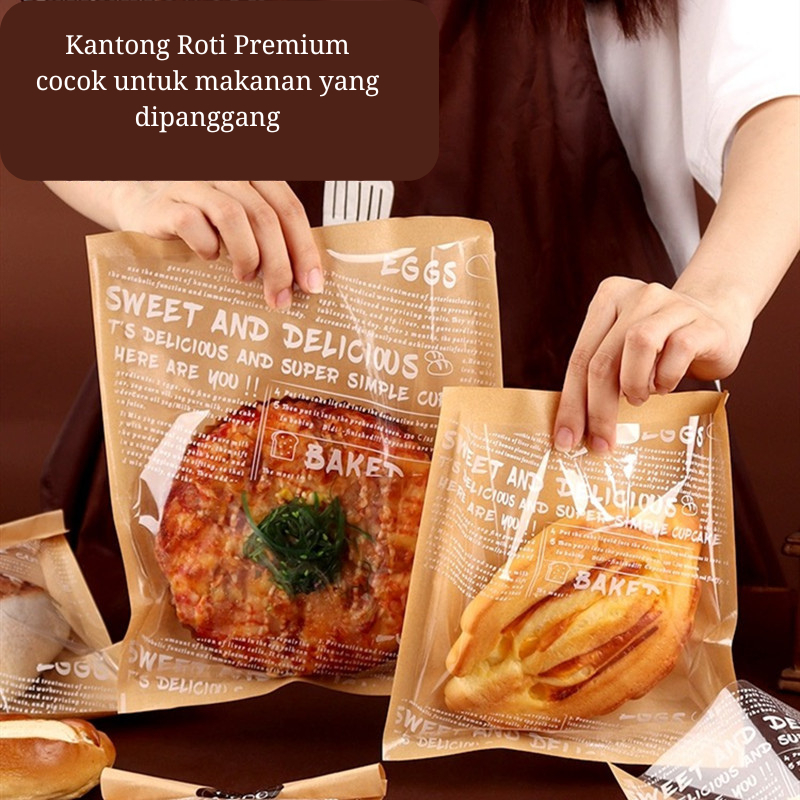 Jual Paper Bread Bag l Kantong Kertas Minyak Kraft Roti Donat Waffle ...