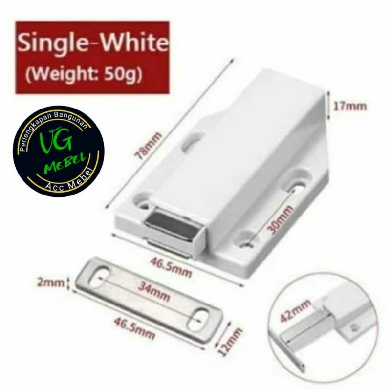 Jual Magnit Push Open / Magnet Tip On JUMBO Kotak PUTIH Merk LAMP ...