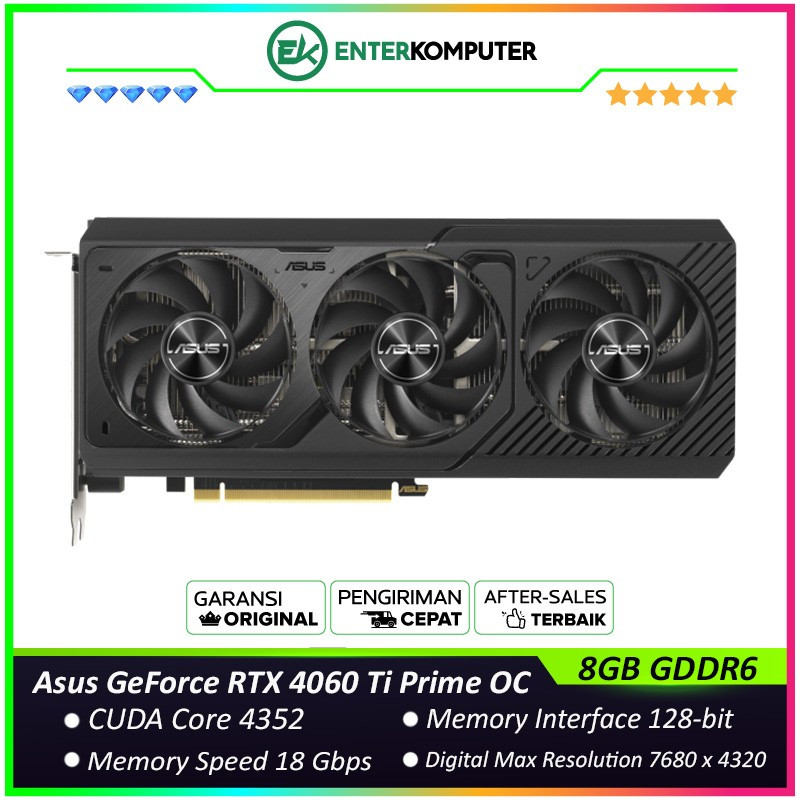 Jual Asus GeForce RTX 4060 Ti 8GB GDDR6 - PRIME OC Edition | Shopee ...