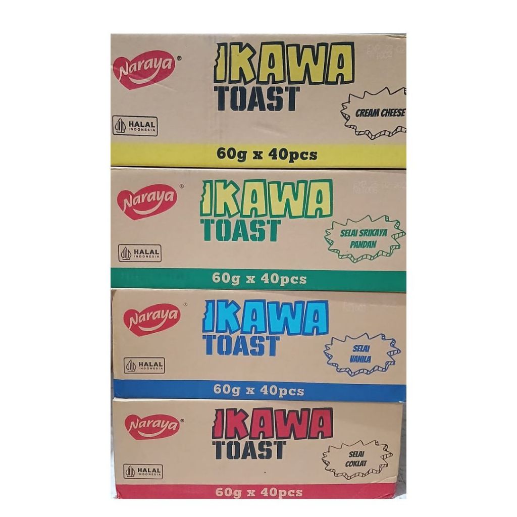 Jual 1 DUS Naraya Ikawa Toast 60gr x 40pcs/dus Roti Panggang isi Selai ...