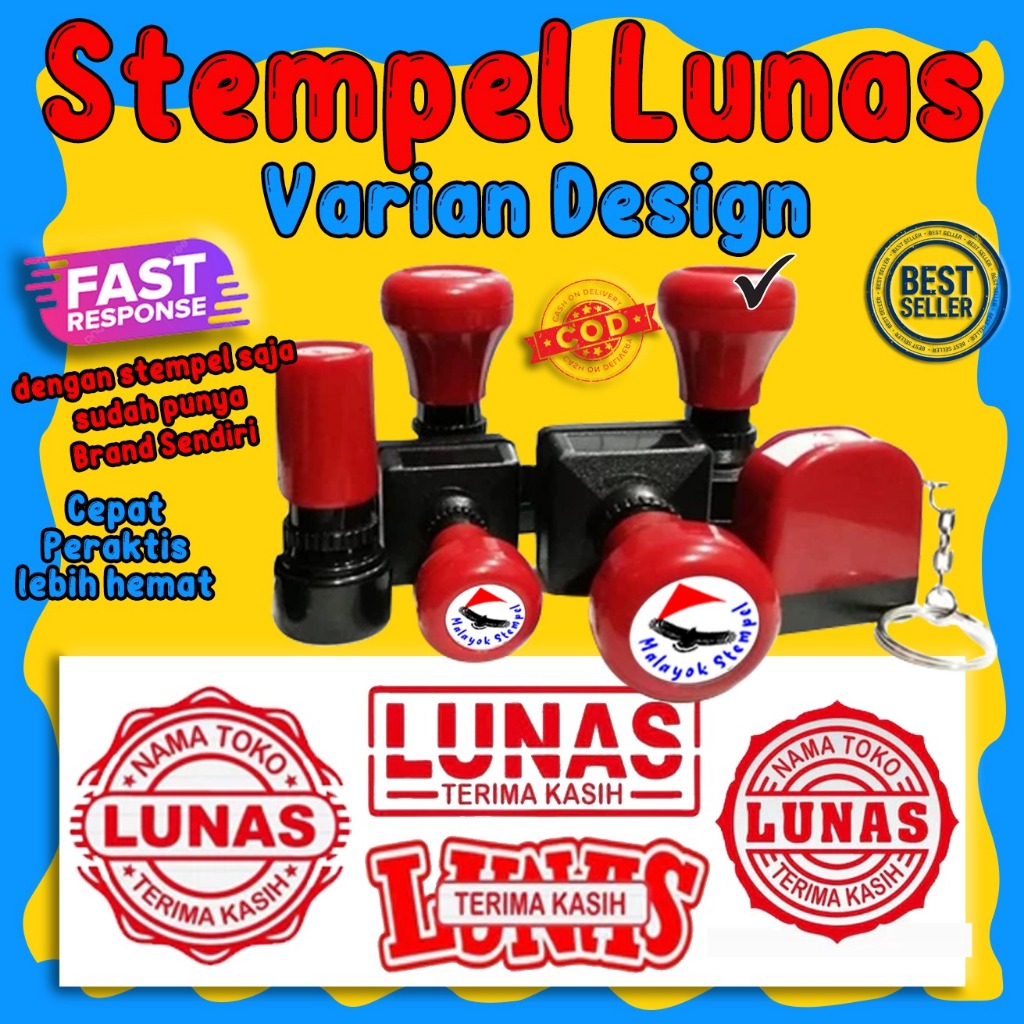 Jual stempel lunas otomatis varian design | Shopee Indonesia