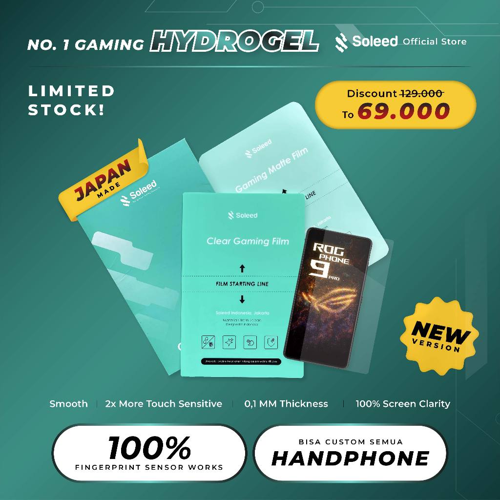 Jual SOLEED - Asus ROG & Zenfone Series | Anti Gores Gaming Hydrogel ...