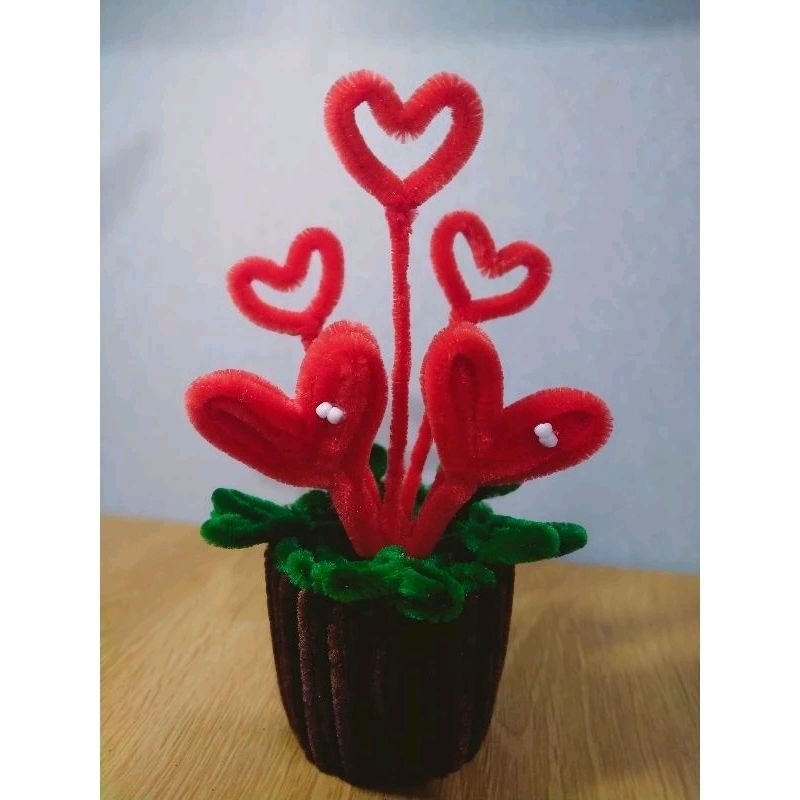 Jual Love Flower Bunga Hias Pipe Cleaner Bunga Kawat Bulu Bunga Pot ...