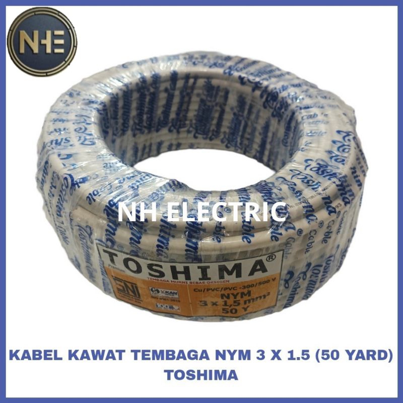 Jual Kabel Listrik Nym 3x1,5mm² 50Y Full Tembaga Toshima - Kabel Kawat Nym 3x1.5mm2 50 Yard Asli ...