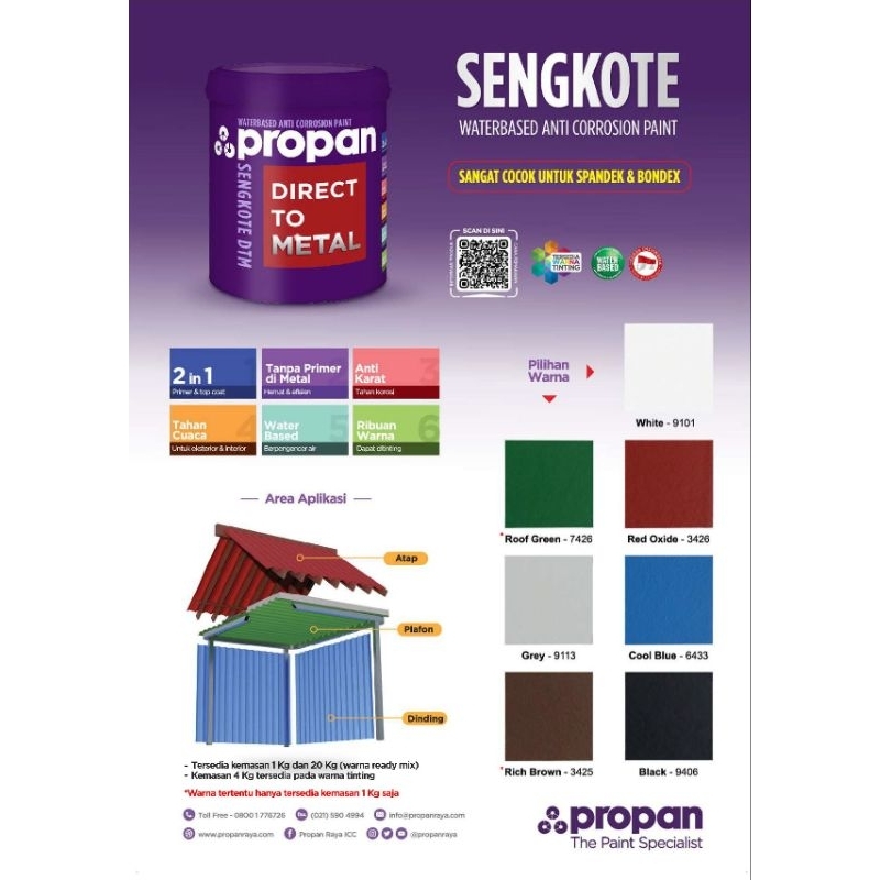 Jual Propan Sengkote SK-950 1 kg / cat seng metal galvanis 2in1 water ...