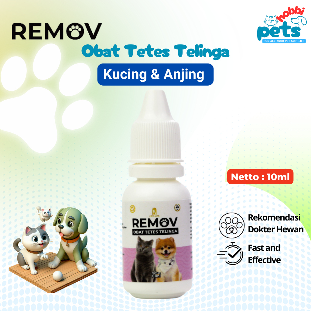 Jual Remov Obat Tetes Telinga Kucing Dan Anjing 10 Ml | Shopee Indonesia
