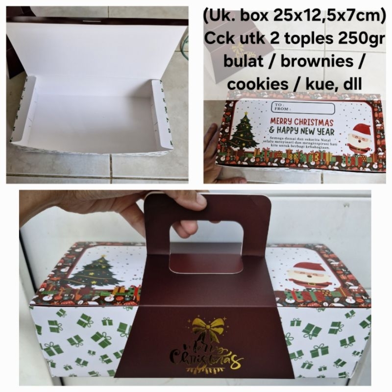 Jual exclusive box natal 25x12 box natal 2 toples 250gr box natal kuker ...