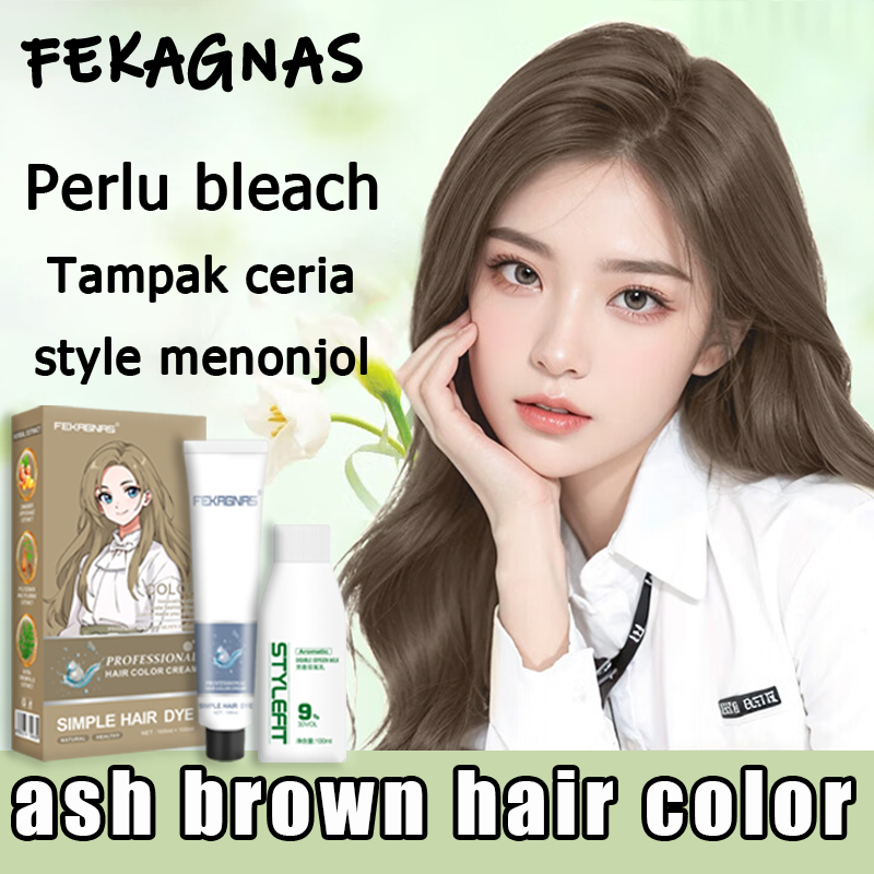 Jual 【Fashion】 FEKAGNAS ash brown hair color Cat rambut 200ml ...