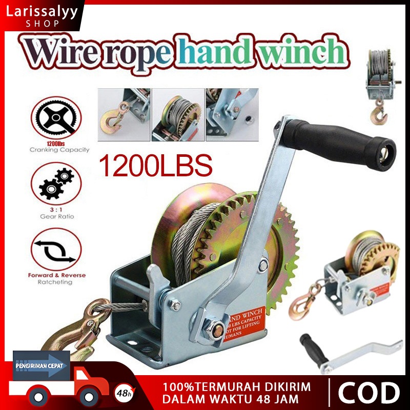 Jual [2025 baru]Hand Winch 800/1200/2000 Lbs Katrol Manual 250 Kg ...