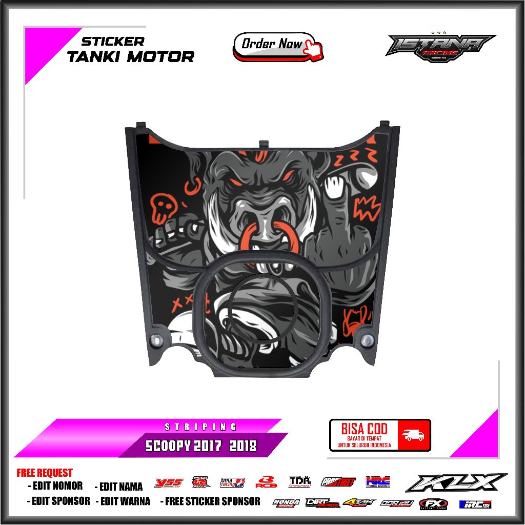 Jual Stiker Tangki Bensin 3D Scoopy 2017 2018 2019 2020 Sticker Tengki ...