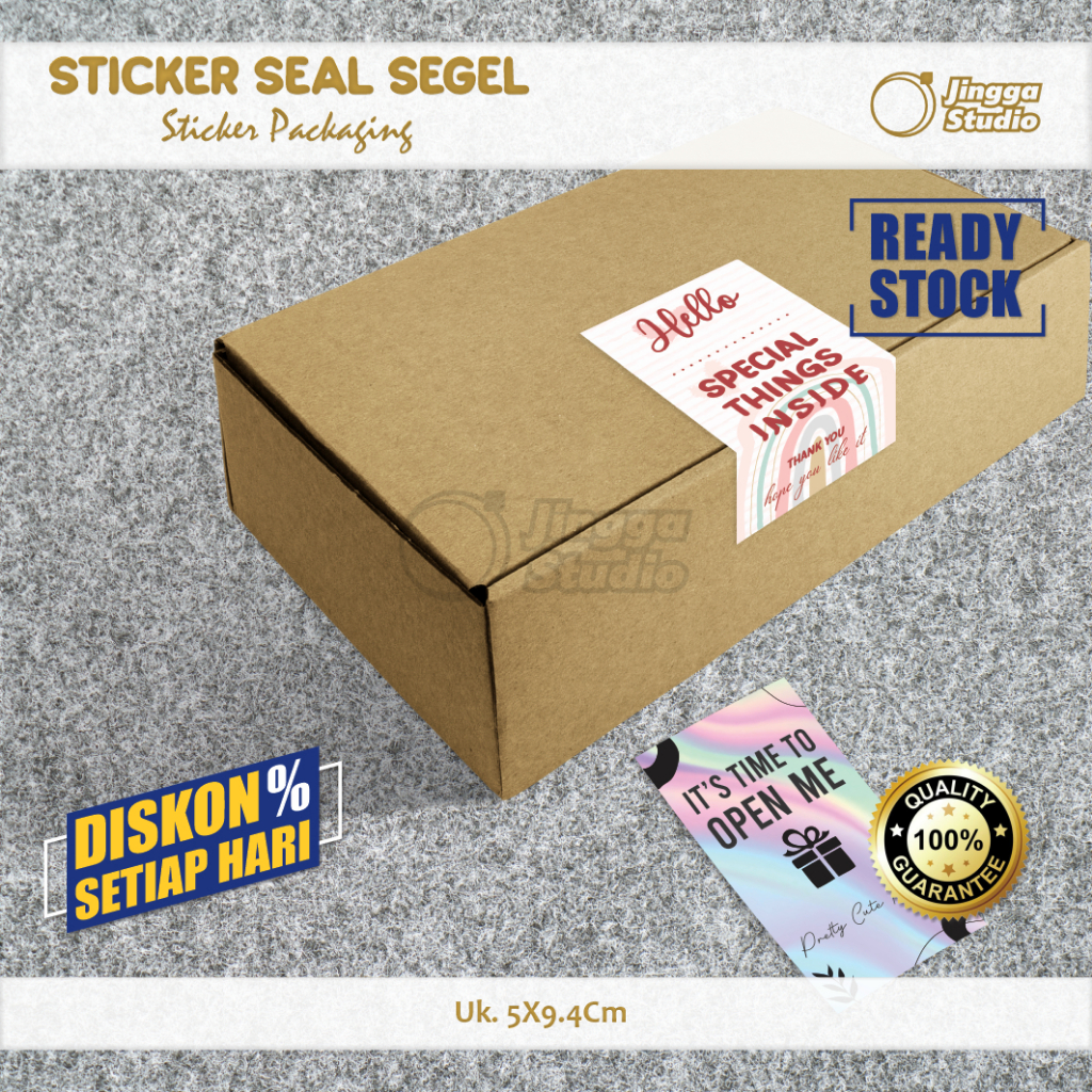Jual Stiker Seal Box Packaging Open Me Hiasan Kemasan Murah Ready Stok ...
