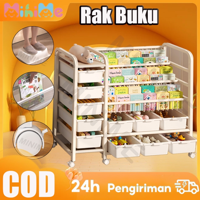 Jual Rak Buku Susun Serbaguna Tempat Rak Buku Anak Rak Portable Roda ...