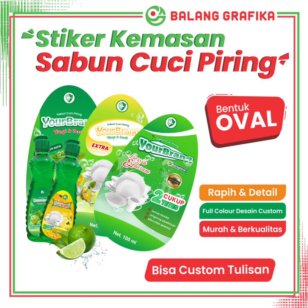 Jual Cetak Stiker Kemasan Sabun Cuci Piring Label Cutom Sabun Model ...