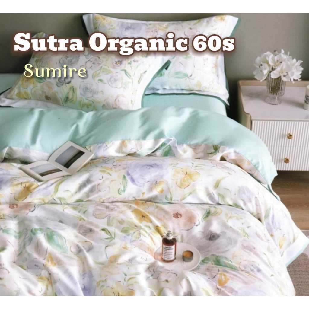 Jual BEDCOVER SET SPREI SUTRA ORGANIC 60S MOTIF BUNGA MINIMALIS BED ...