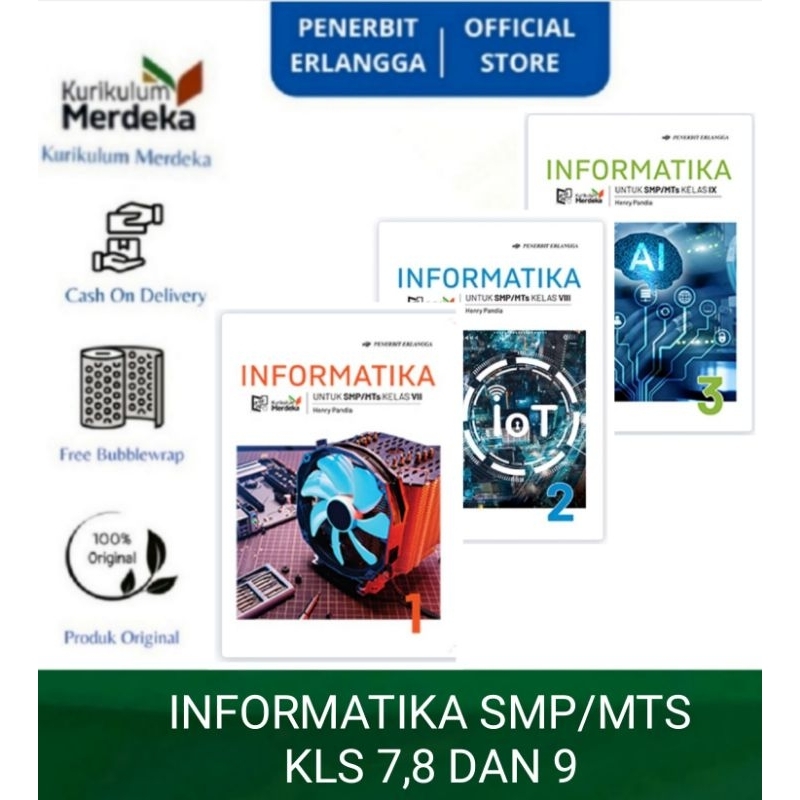 Jual INFORMATIKA SMP/MTS KLS 7,8,9/KM ERLANGGA(ORIGINAL) | Shopee Indonesia