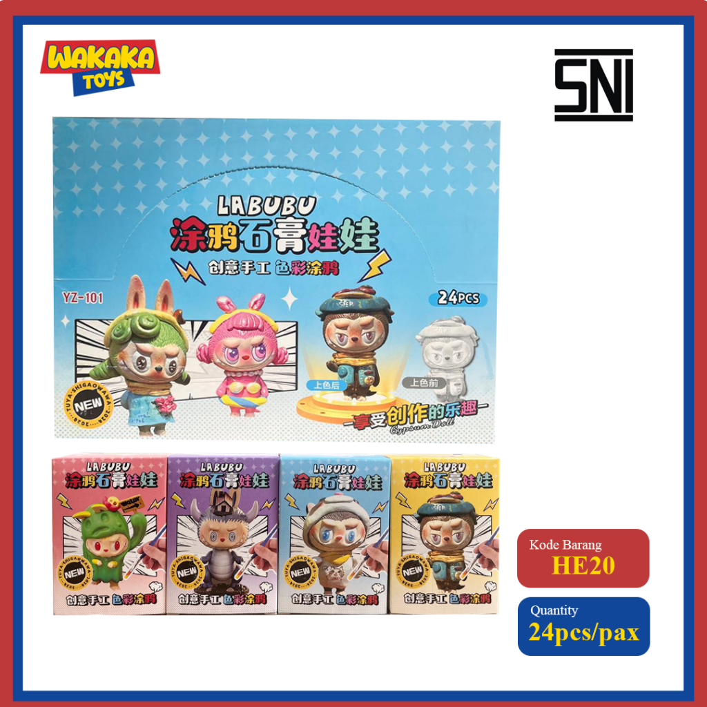Jual WAKAKA TOYS Mainan Edukasi Anak Labubu Patung Lukis Gypsum DIY ...
