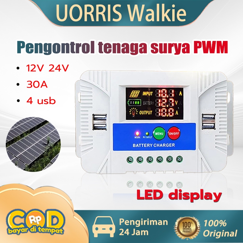 Jual 【READY YA】Solar Charge Controller 30A Cell PWM Pengisi Daya Surya 12V 24V pengenalan ...