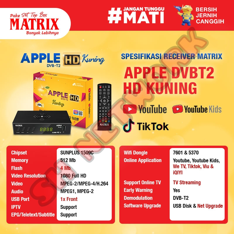 Jual Set Top Box Matrix Apple Kuning Burger Merah STB Luby 01 02 03 ...