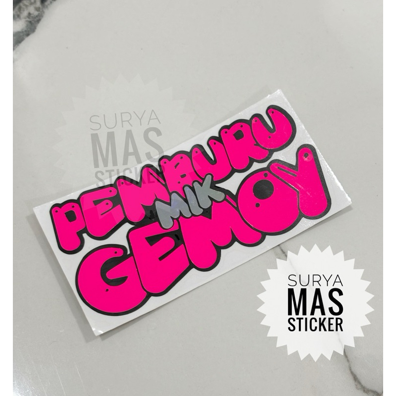 Jual stiker pemburu mik gemoy kata viral hologram motor | Shopee Indonesia