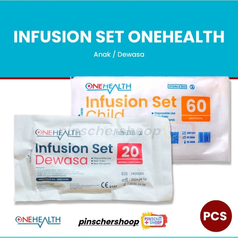 Jual Infuset Onehealth With Airvent Selang Infusion Set/ Satuan P5 ...