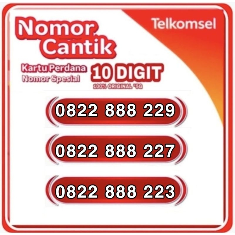 Jual NOMOR CANTIK 10 DIGIT TELKOMSEL GRATIS KUOTA 1 TAHUN | Shopee Indonesia