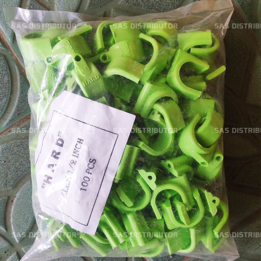 Jual (100 pcs) Klem Pipa 1/2" inch HARD Per Pack / Klem 1/2" inch PVC ...