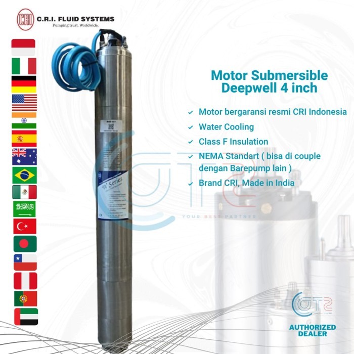 Jual Motor submersible CRI 4 inch W Series ( W4A-55T ), 5.5Kw, 7.5Hp ...