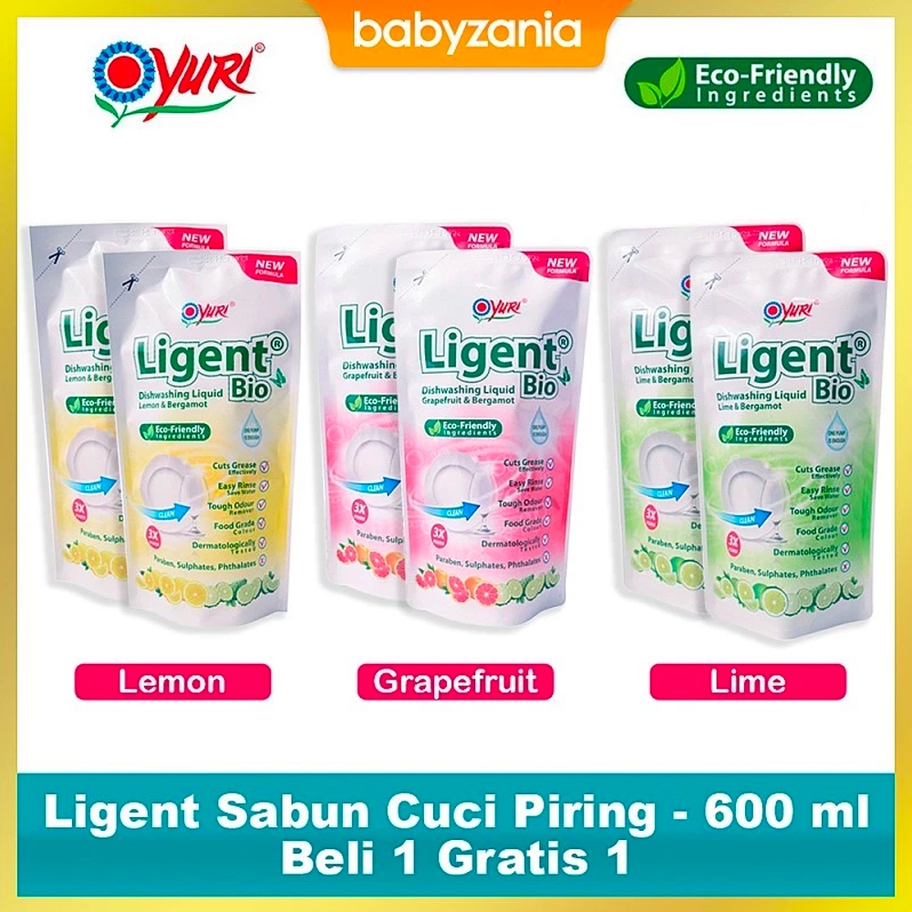 Jual Yuri Ligent Sabun Cuci Piring 600 ml - Beli 1 Gratis 1 | Shopee ...