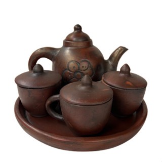 Jual Poci Set Tanah Liat/Set Teko Cangkir Teh Poci Gerabah Tanah Liat ...