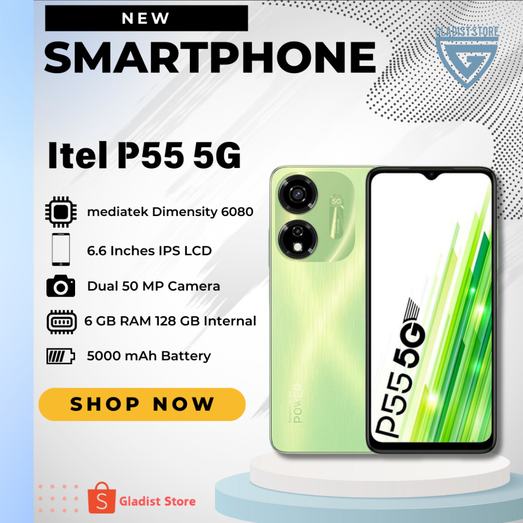 Jual Itel P55 5G 6/128 GB Garansi Resmi | Shopee Indonesia