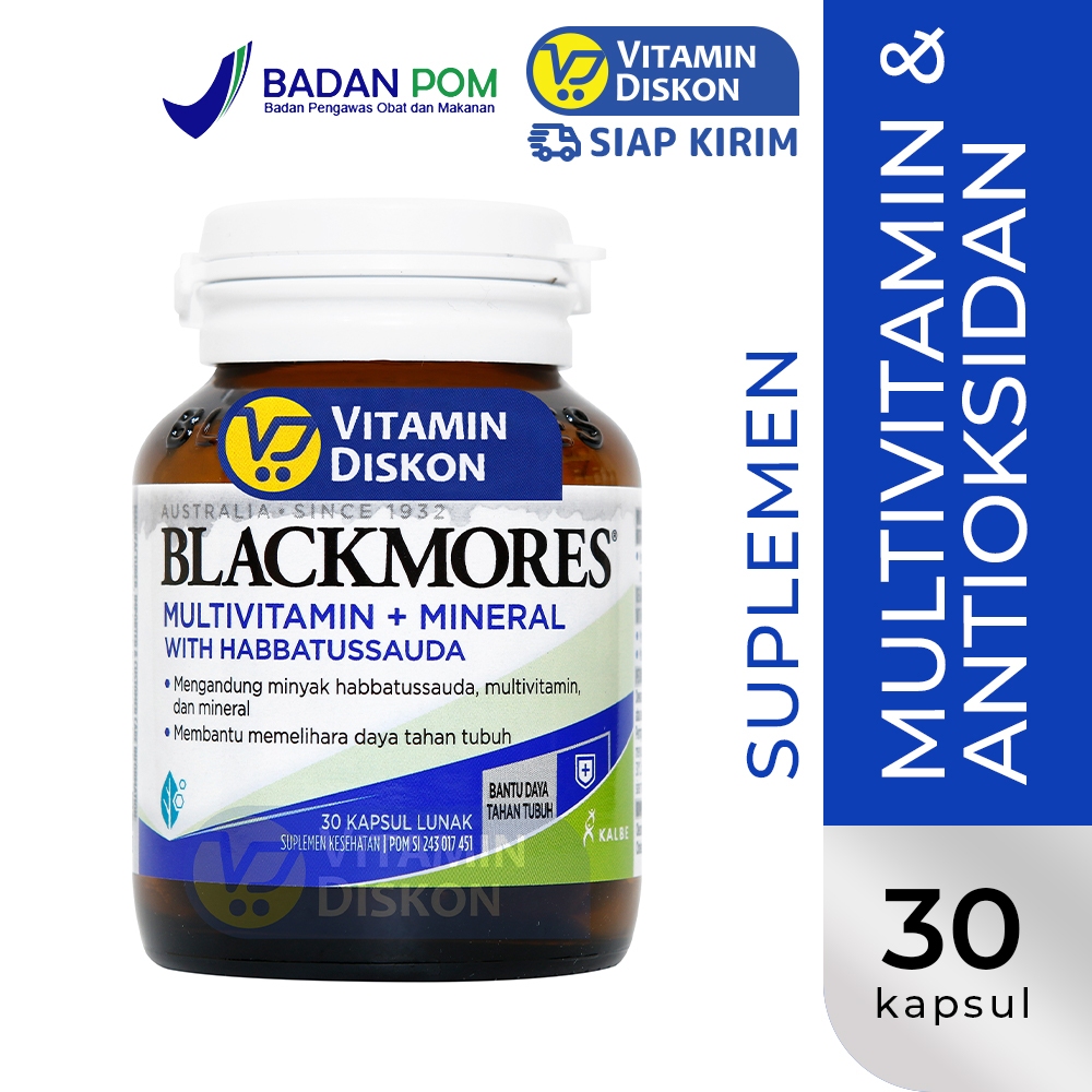 Jual BLACKMORES MULTIVITAMINS PLUS MINERALS WITH HABBATUSSAUDA 30 CAPS | Memelihara Daya Tahan ...