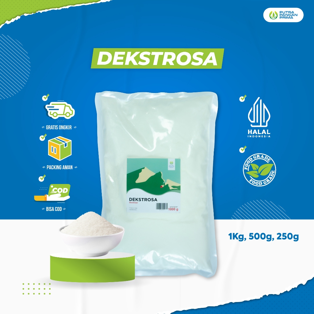 Jual Dekstrosa Gula Donat Dingin Halus Dextrose Monohydrate 250gr 500gr ...