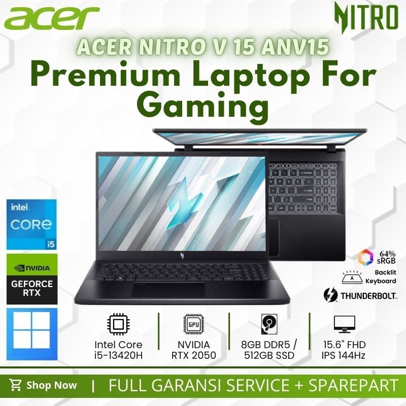 Jual Laptop Gaming ACER Nitro V 15 ANV15-51-59GF i5-13420H NVIDIA ...