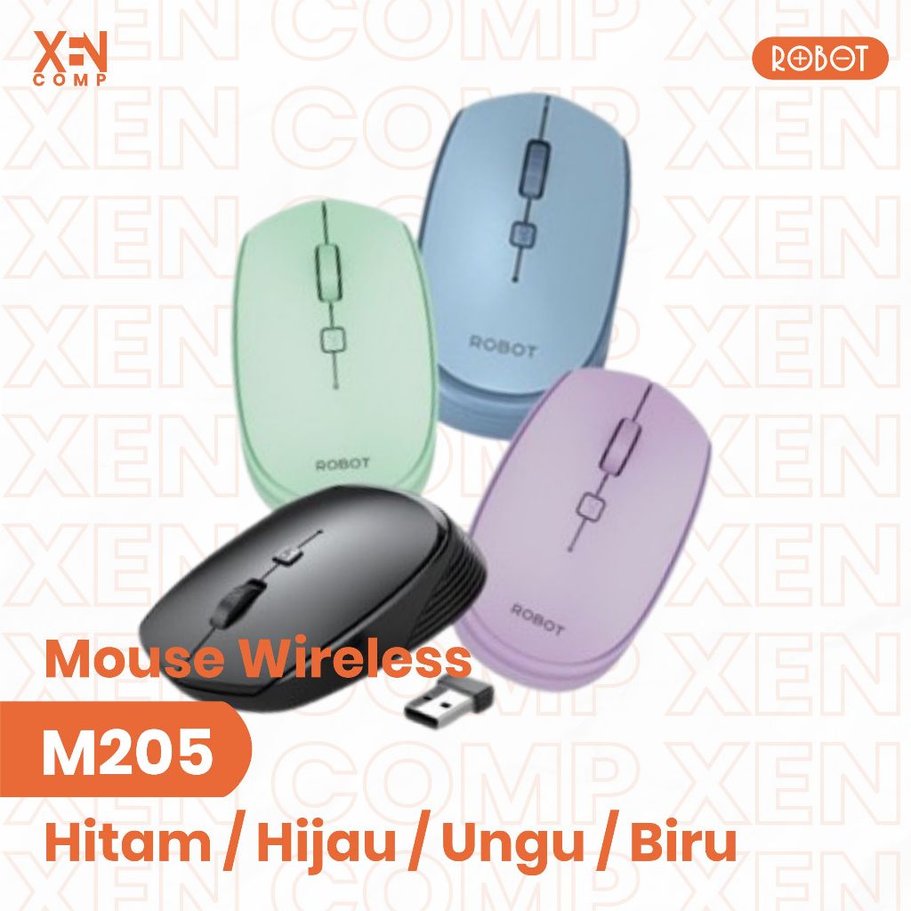 Jual ROBOT M205 WIRELESS MOUSE 2.4Ghz 1600DPI GARANSI 1 TAHUN | Shopee Indonesia