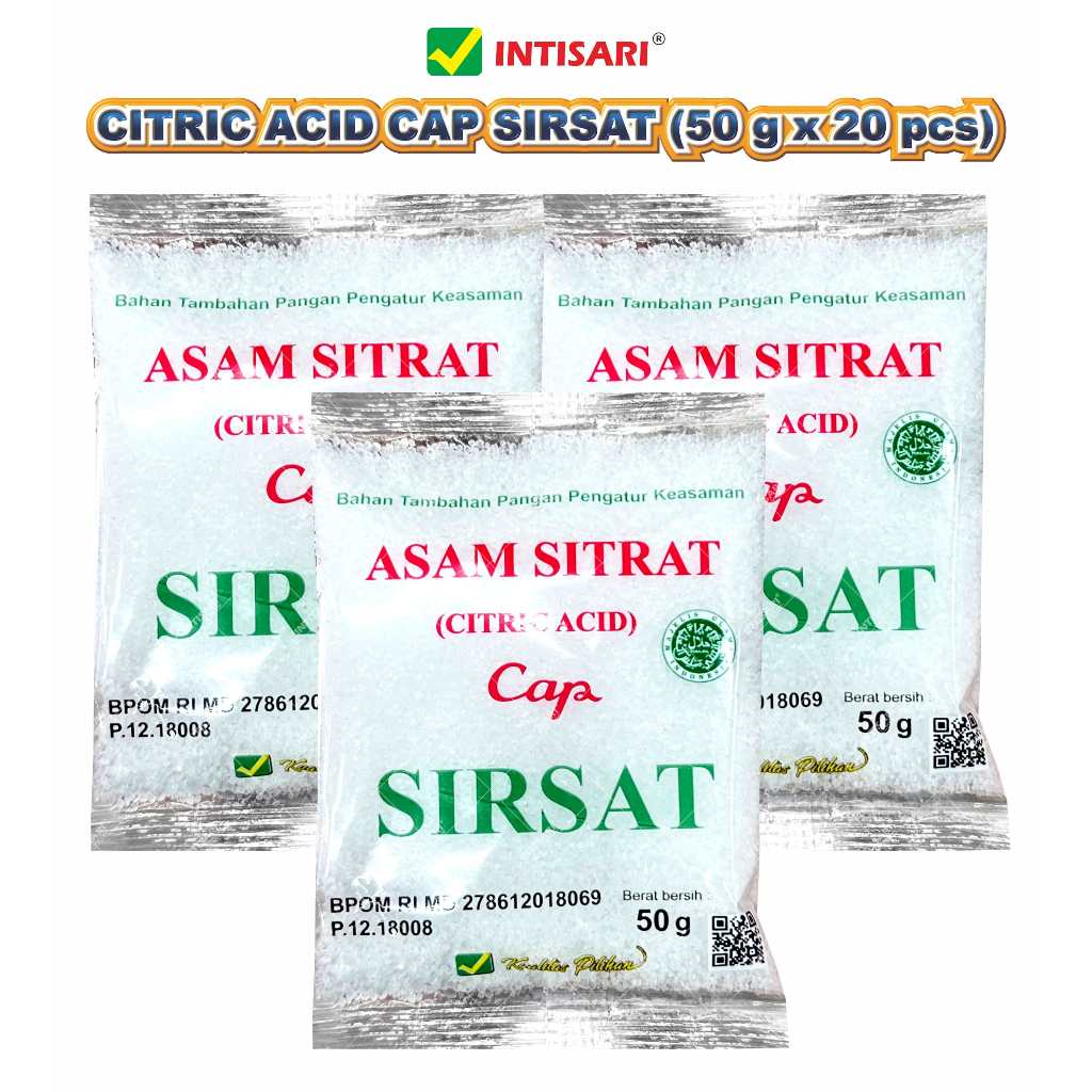 Jual [ISI 20 PCS x 50 G] CITRIC ACID CAP SIRSAT (ASAM SITRAT) | Shopee ...
