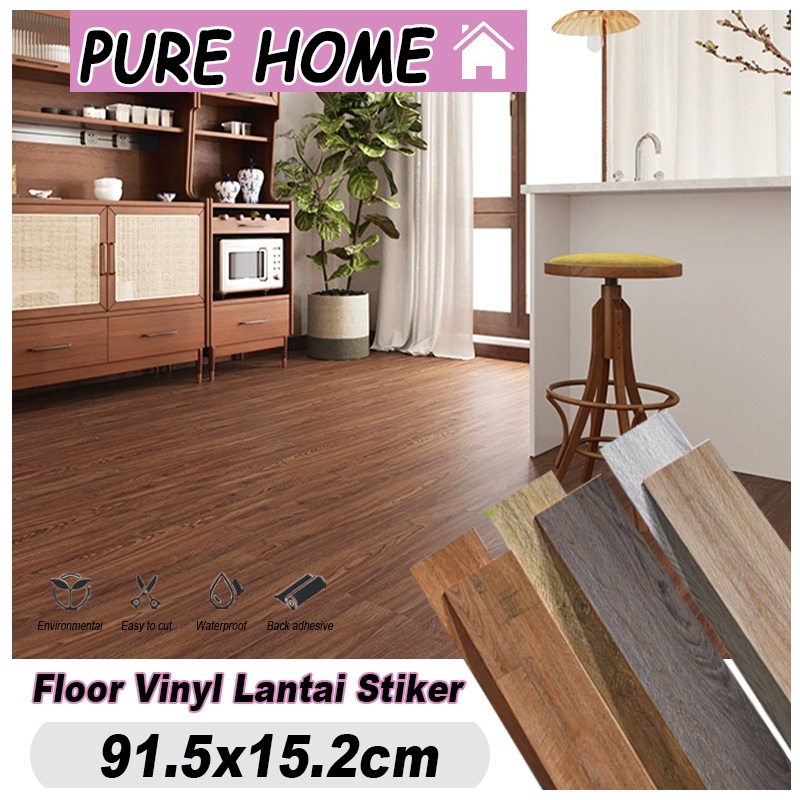 Jual Pure Home-Lantai Vinyl Stiker PVC Ukuran91.4cmx15.2cm / LANTAI VINYL PAEKET KAYU STIKER ...