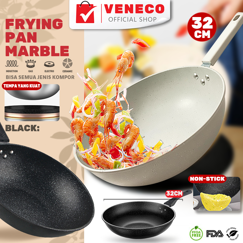 Jual VENECO Wokpan White Granite Stainless Series / Wajan Granit Putih ...