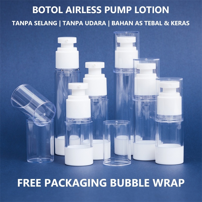 Jual Botol Airless PUMP Lotion Serum Travel Size Refillable Bottle ...