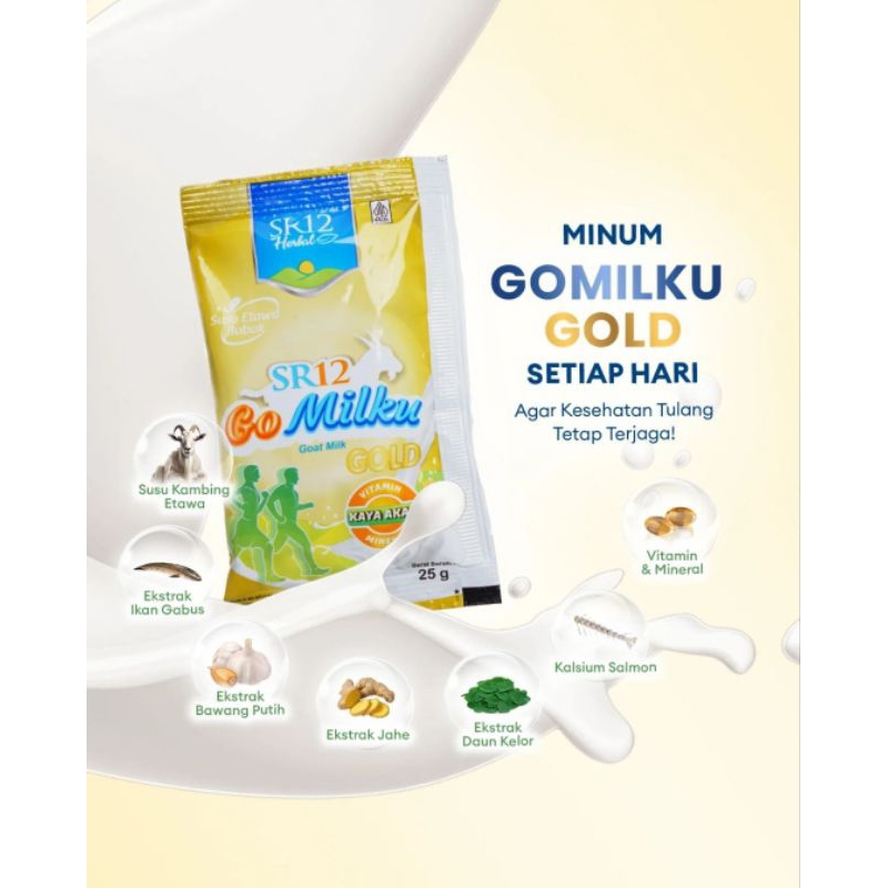 Jual GoMilku Gold SR12 Kemasan SACHET || susu kambing bubuk kemasan ...
