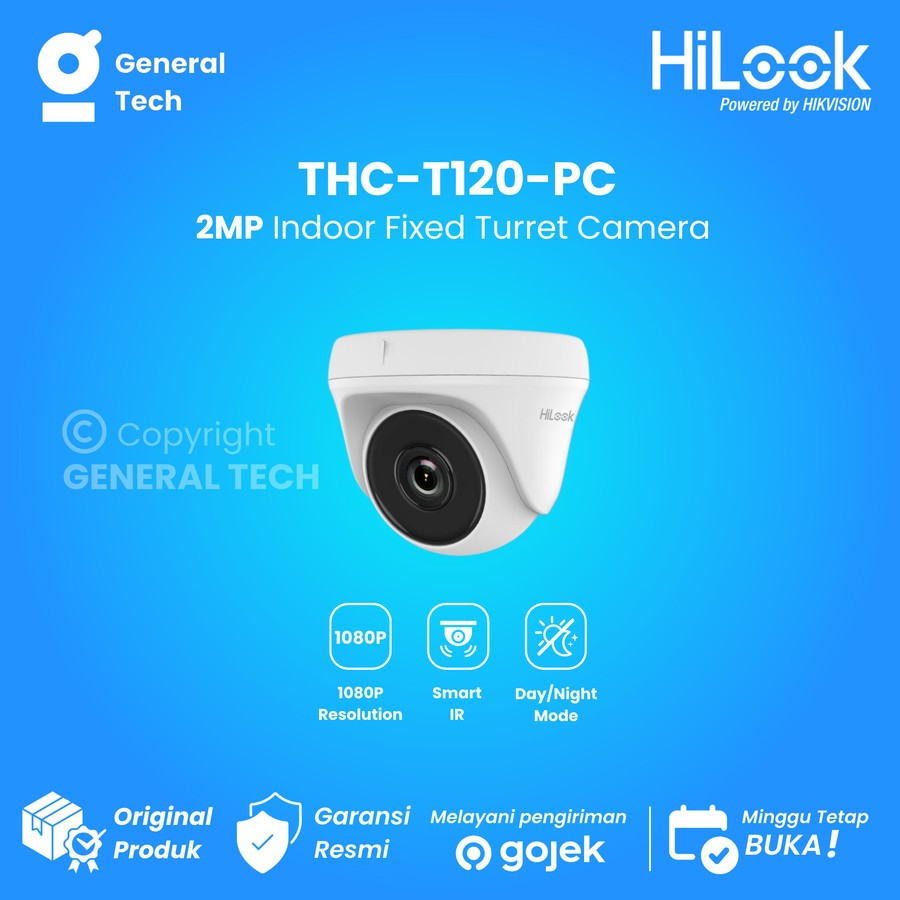 Jual HiLook THC-T120-PC 2MP Indoor Fixed Turret Camera | Shopee Indonesia