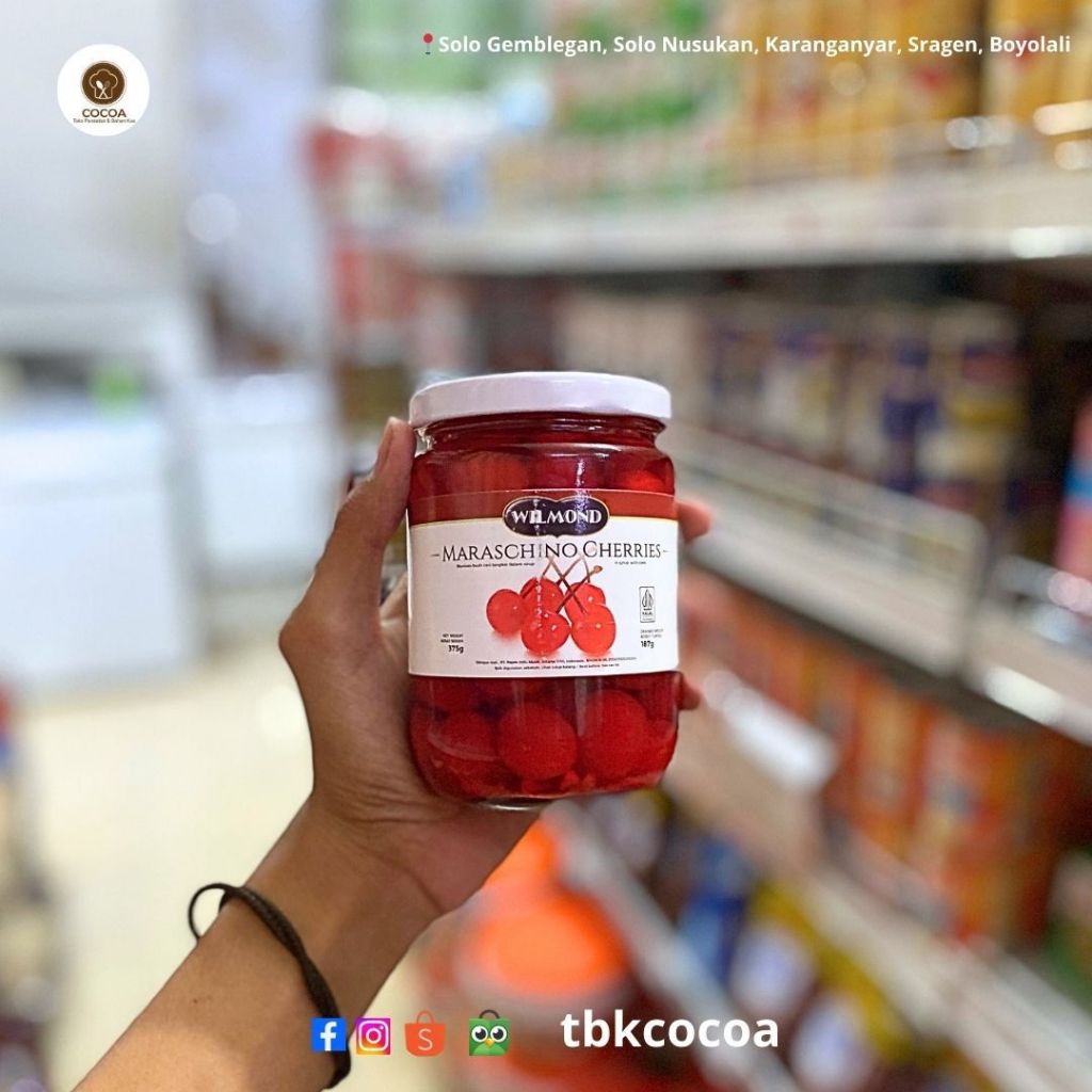 Jual MARASCHINO RED CHERRY TANGKAI 375 GR | Shopee Indonesia