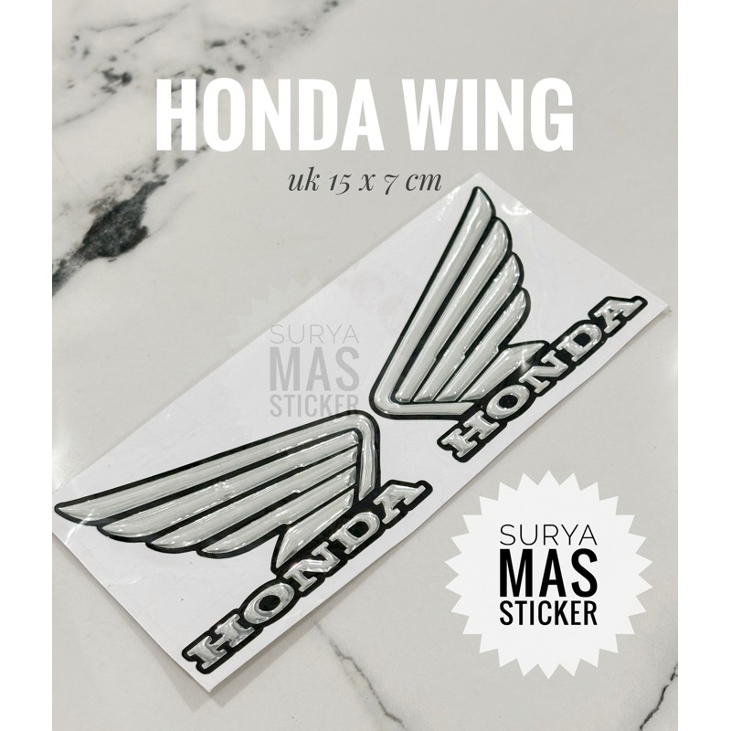 Jual stiker logo honda wing sayap sepasang timbul resin motor | Shopee ...