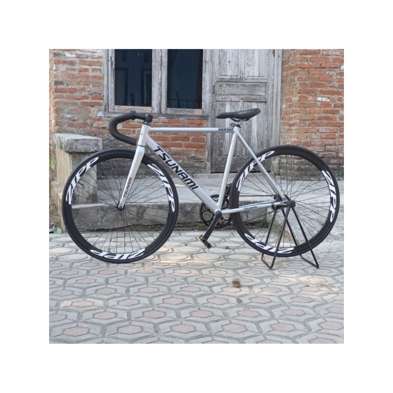 Jual sepeda fixie tsunami silver custome | Shopee Indonesia