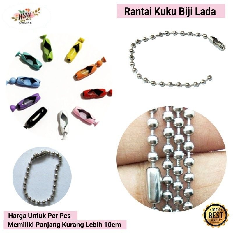 Jual Rantai Biji Lada Panjang 10cm Rantai Kuku Rantai Hangtag Nikel ...