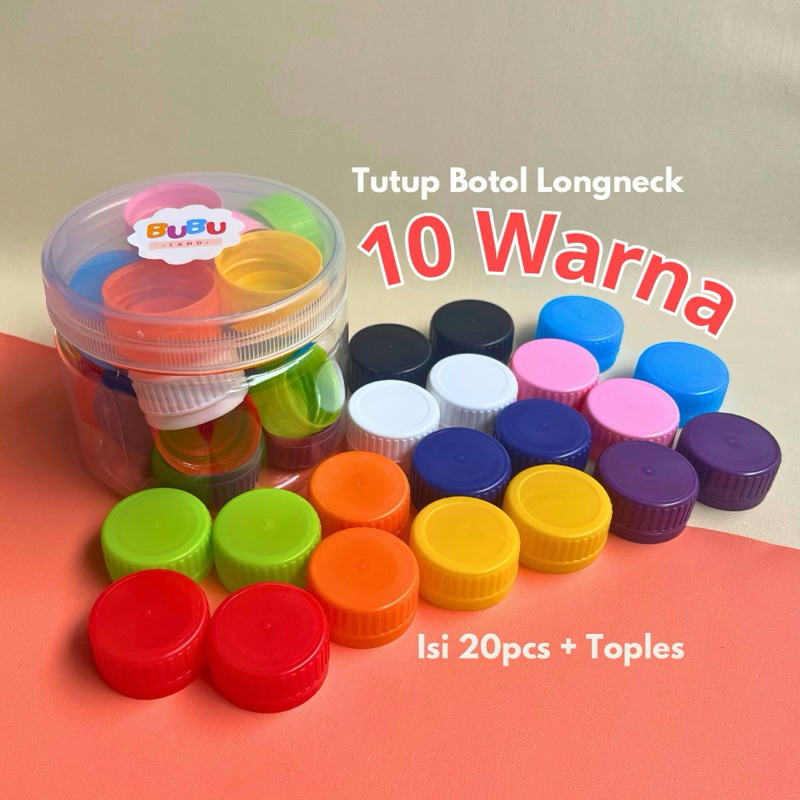 Jual Paket Tutup Botol Aqua 20 pcs Mix 10 Warna / Mainan Anak Tutup ...