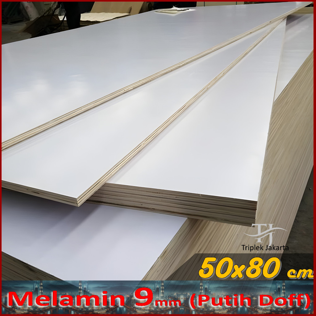 Jual Triplek Melamin 9mm 80x50 cm | Putih Doff 1 Muka ( 9 mm ( 50x80 cm ...